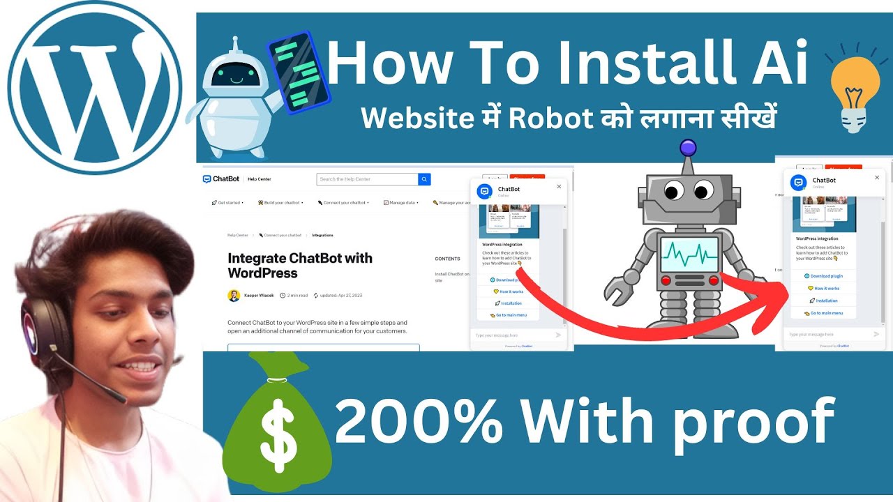 🔴वेबसाइट में 🤖 Robot को लगाना सीखें | How To Install Chat Bot On ...