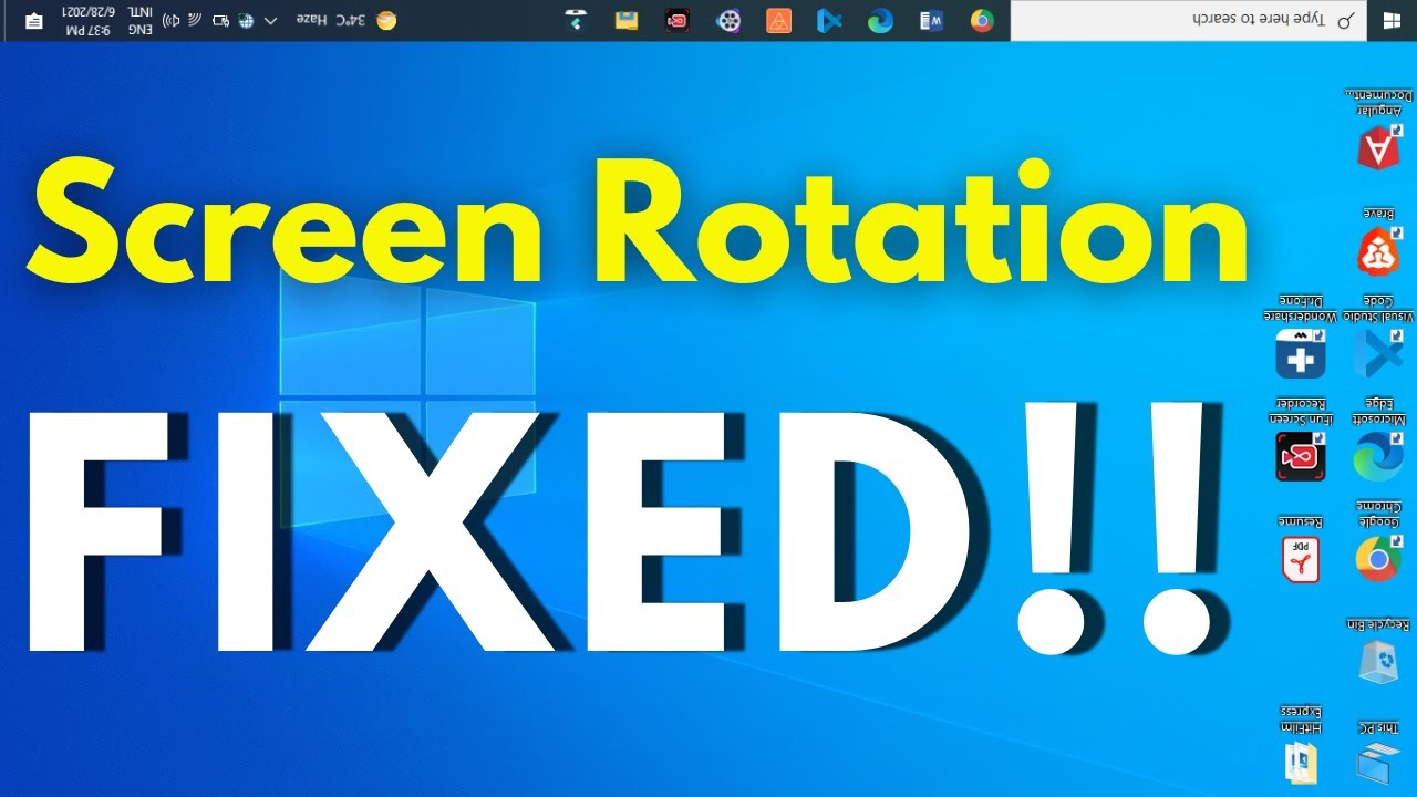 Laptop and Desktop Screen Rotation Windows (Rotate Monitor 90 Degree ...