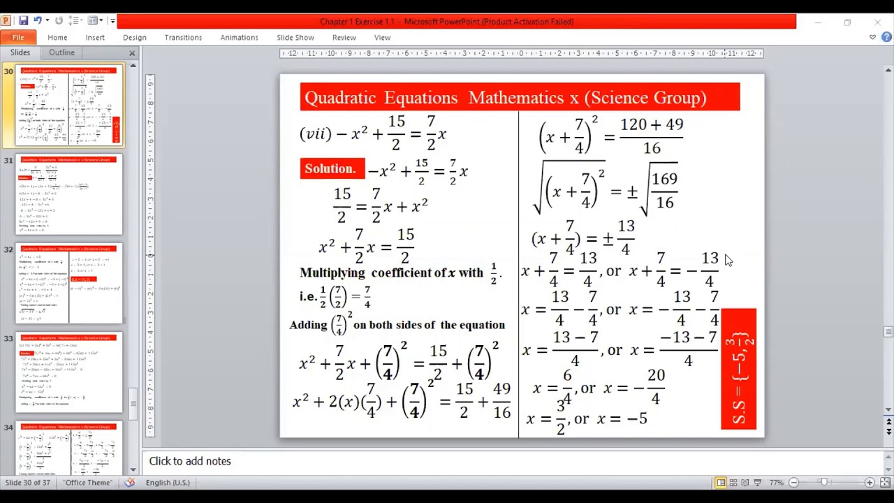 ||Lecture 4||Method of completing Square Part 2 ||(Mathematics x ...