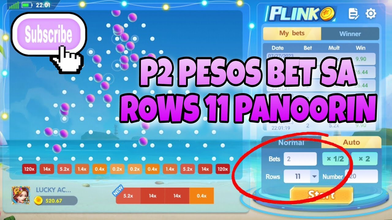 KABIBE GAME | P2 PESOS BET SA ROWS 11 PANOORIN | PLINKO | GAME PLAY ...