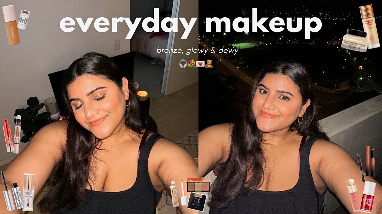 EVERYDAY MAKEUP ROUTINE (bronze & dewy it girl makeup) ♡︎ - YouTube