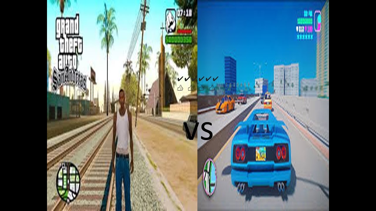 gta san andreas vs gta vice city deluxe - YouTube