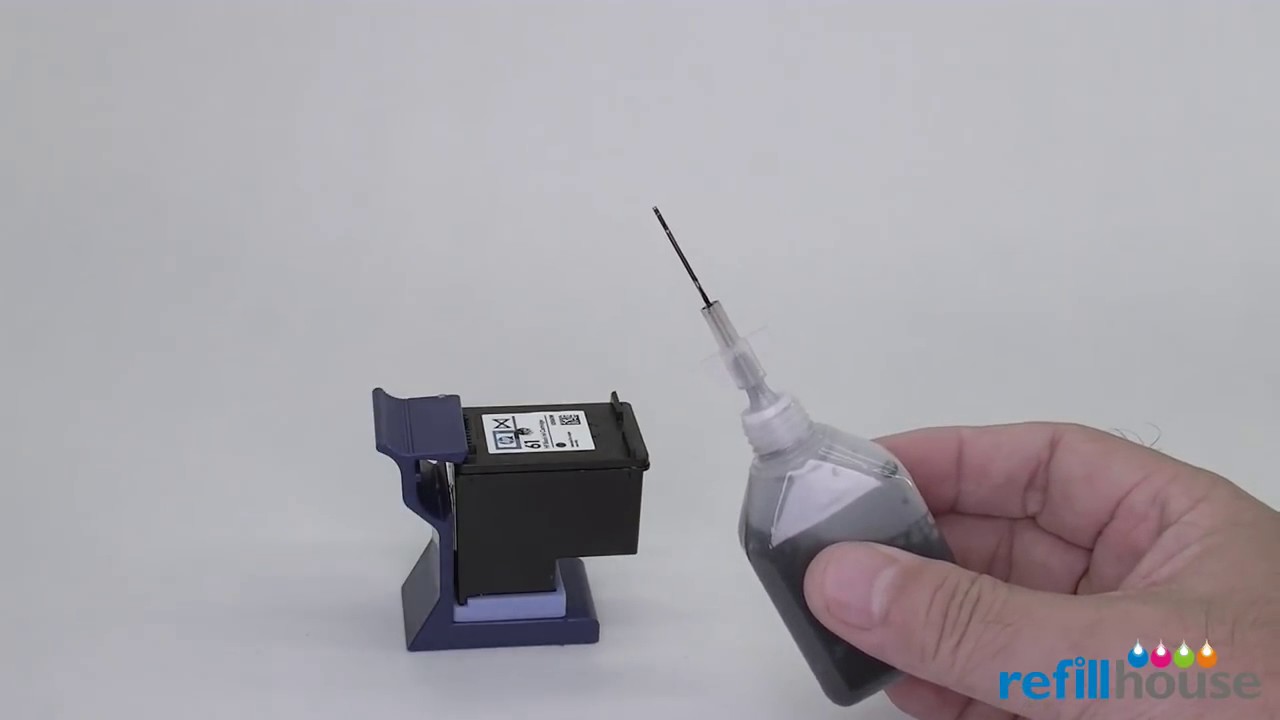 How to Refill HP 61 61XL Black Ink Cartridge Auto Convection Refill ...