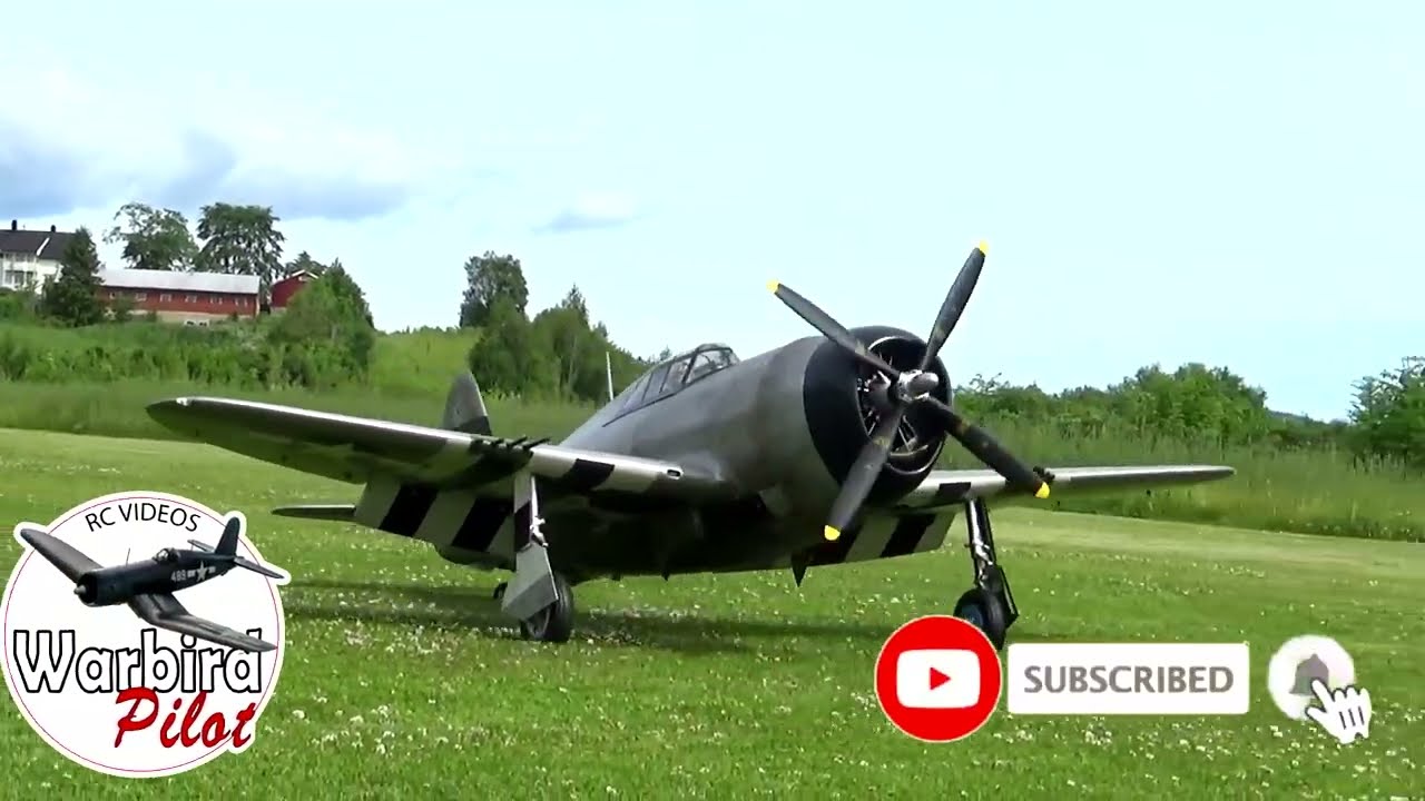 Carf P-47 Razorback moki 250cc radial engine - YouTube