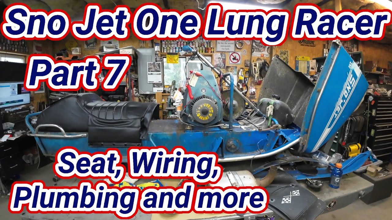Sno Jet One Lung Vintage Race Snowmobile Part 7. Seats, Wiring ...