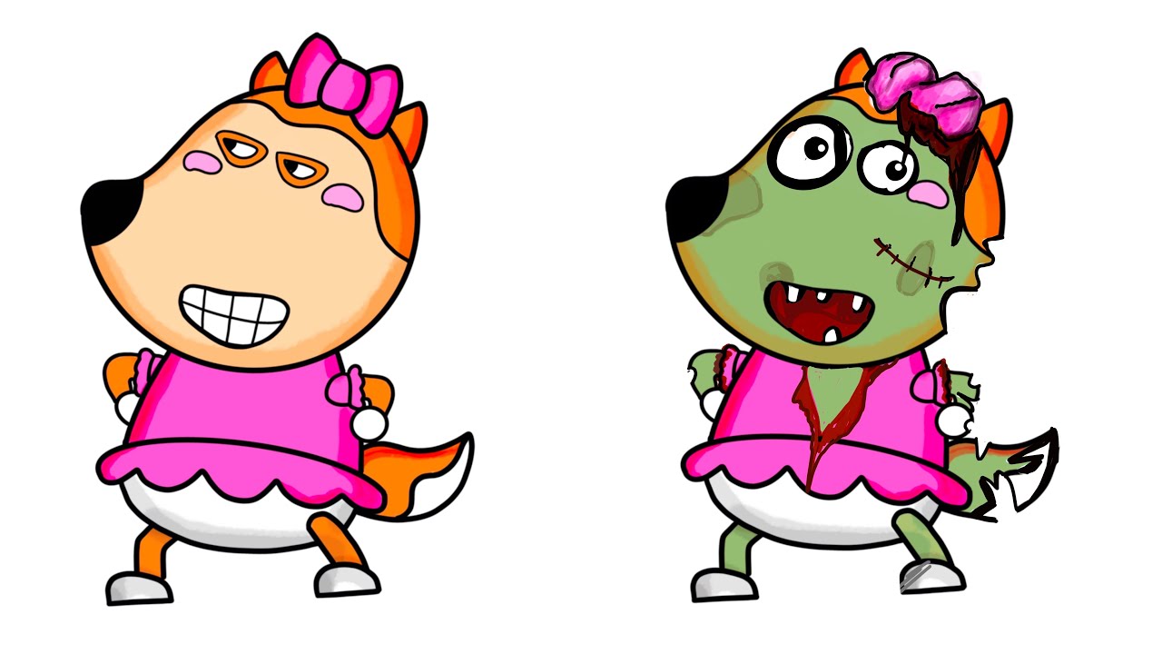 Wolfoo| How to turn Lucy into Zombie| drawing and coloring for kids ...