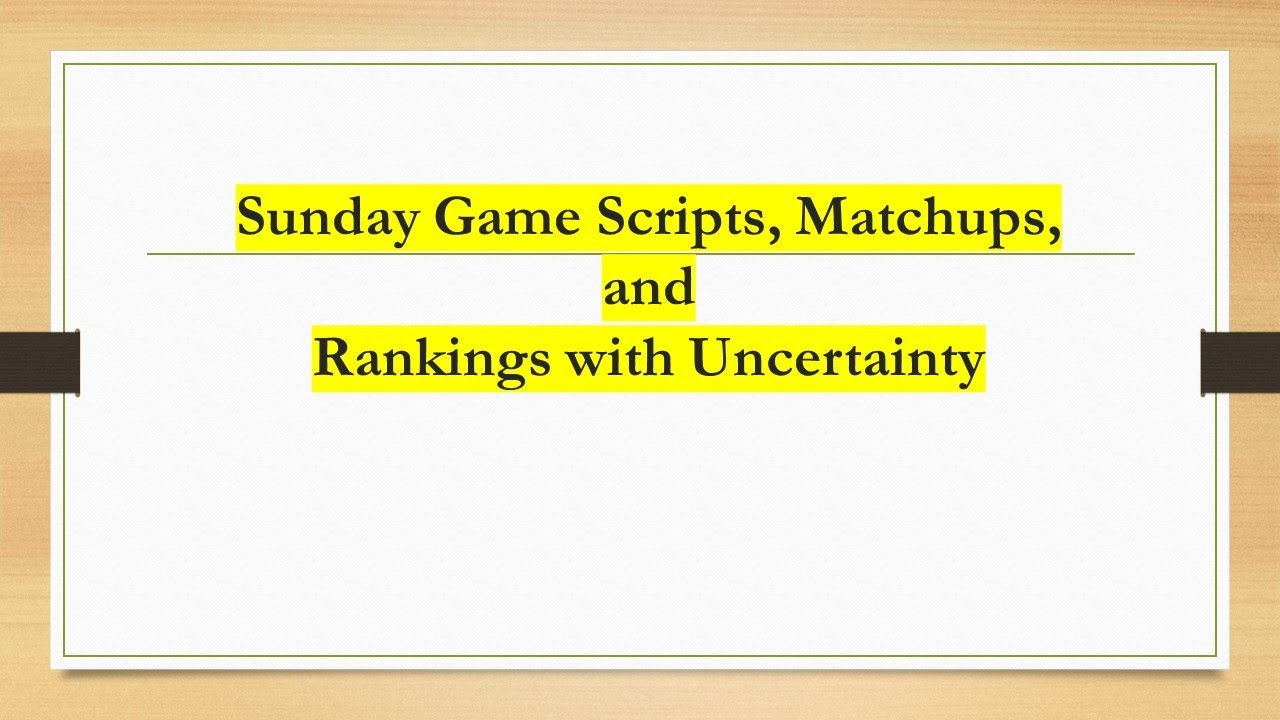 Week 7 Sunday Games Analysis with Vegas, Uncertainty Levels, and ...