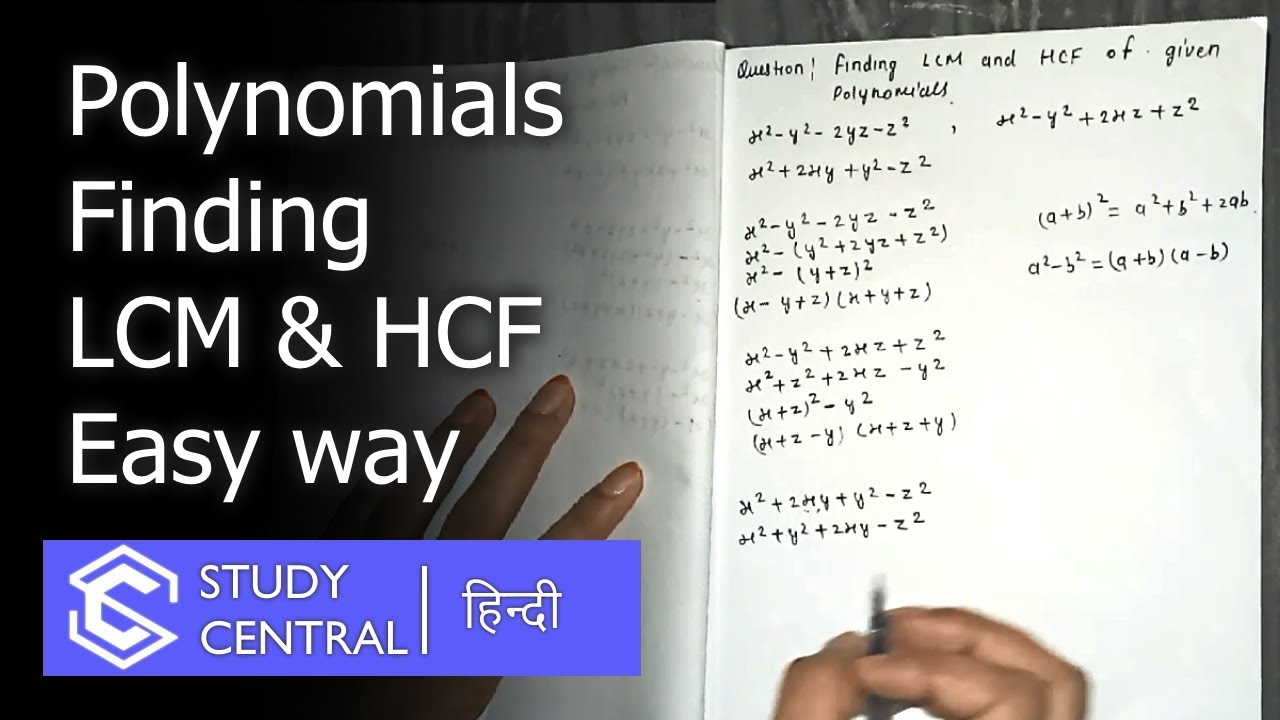 Polynomials l finding LCM and HCF in hindi class 10th - YouTube