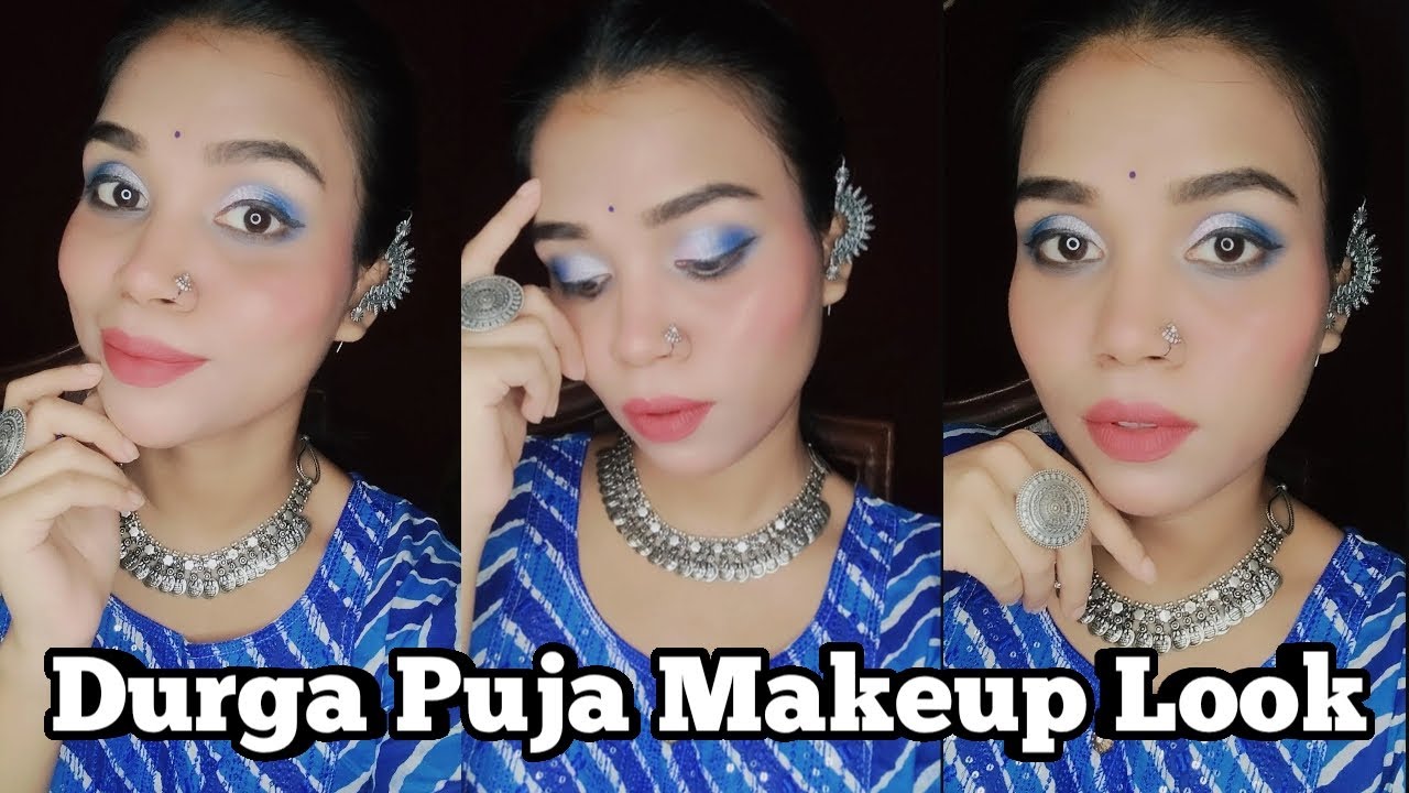 Durga Puja Makeup Look Day 2l Puja Series l Navratri Makeup Look ...
