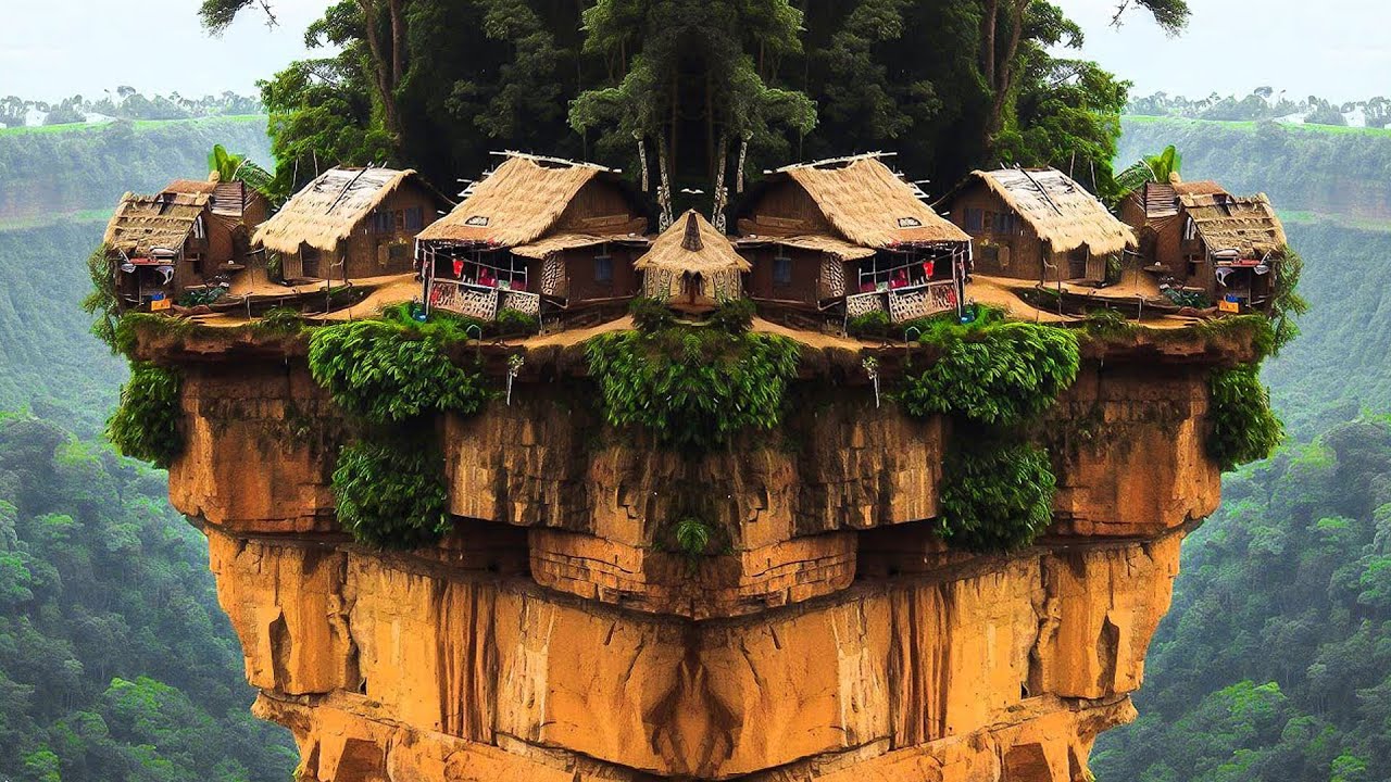 Houses on the cliff | Beautiful cliff natural wonder in China | The ...