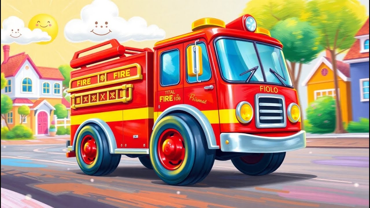 The Wheels on the Fire Truck, Rescue Pets in Action | Nursery Rhymes ...