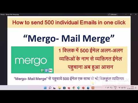 Mergo Mail Merge, send 500 email in one click - YouTube