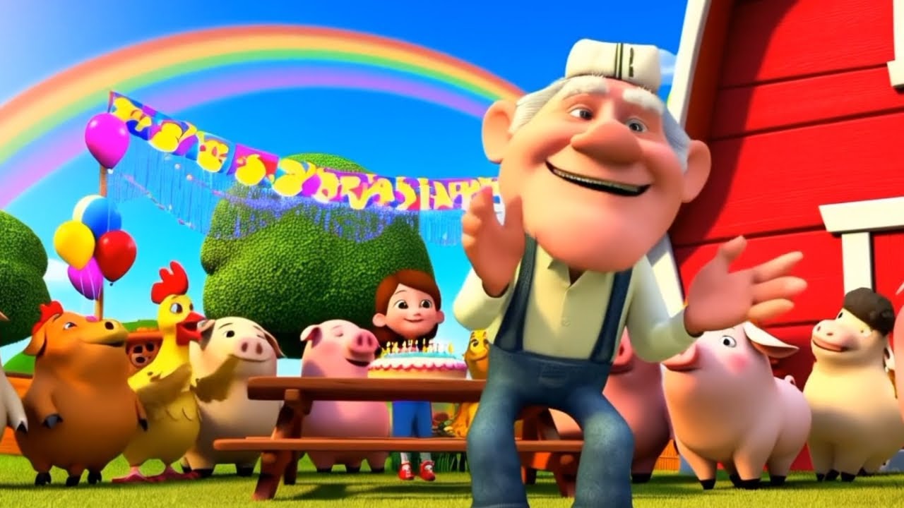 Old McDonald birthday party kids song|kids nursery song|Bow Bugly - YouTube