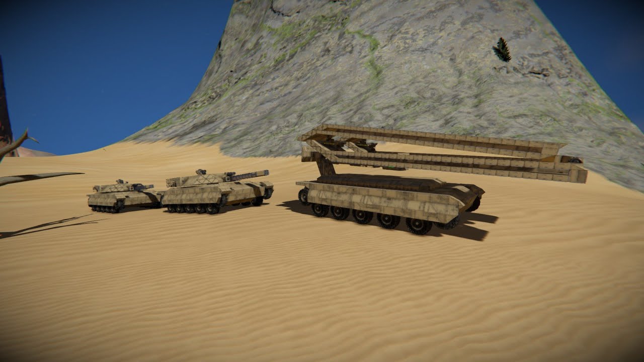 Space Engineers Ep75 Abrams Tank Deployable Bridge Test - YouTube