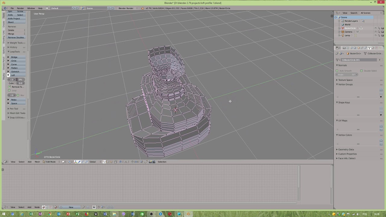 how to loft objects in blender 2.79b - tutorial EN 2018 - YouTube