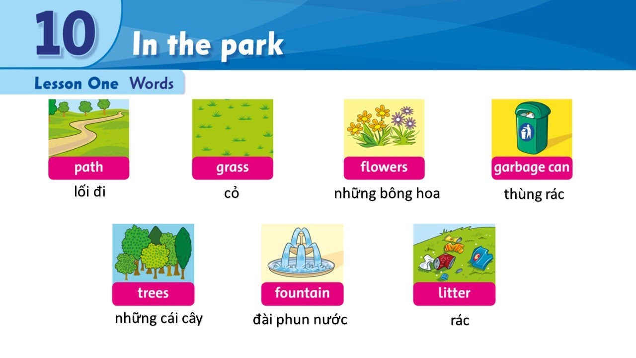 Unit 10 In the park - Lesson 1 words, SB page 74 - YouTube