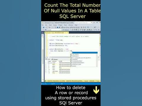 Sql Query Count Total Null Values In A Table #sqlserver - YouTube