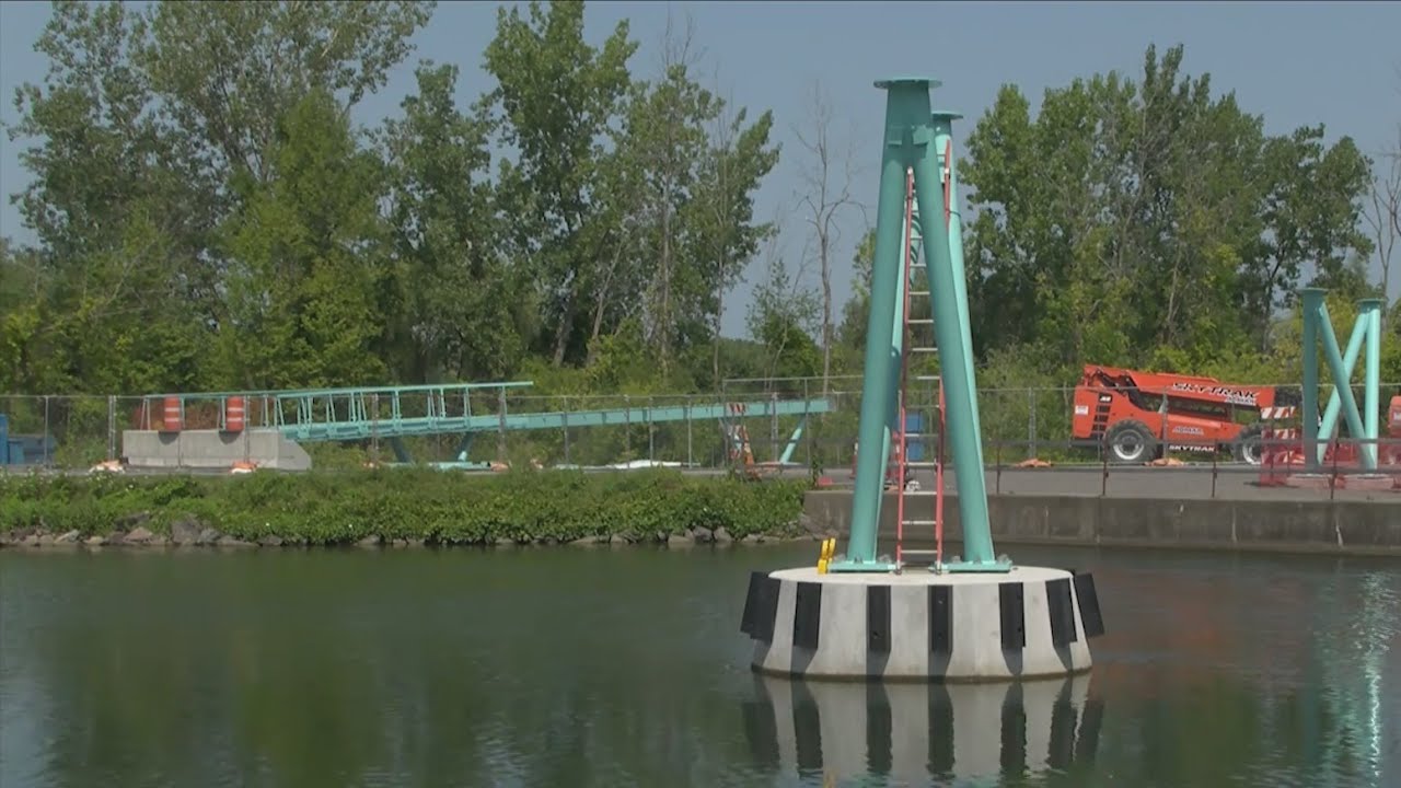 Erie Canal bridge project highlighted in Brockport - YouTube