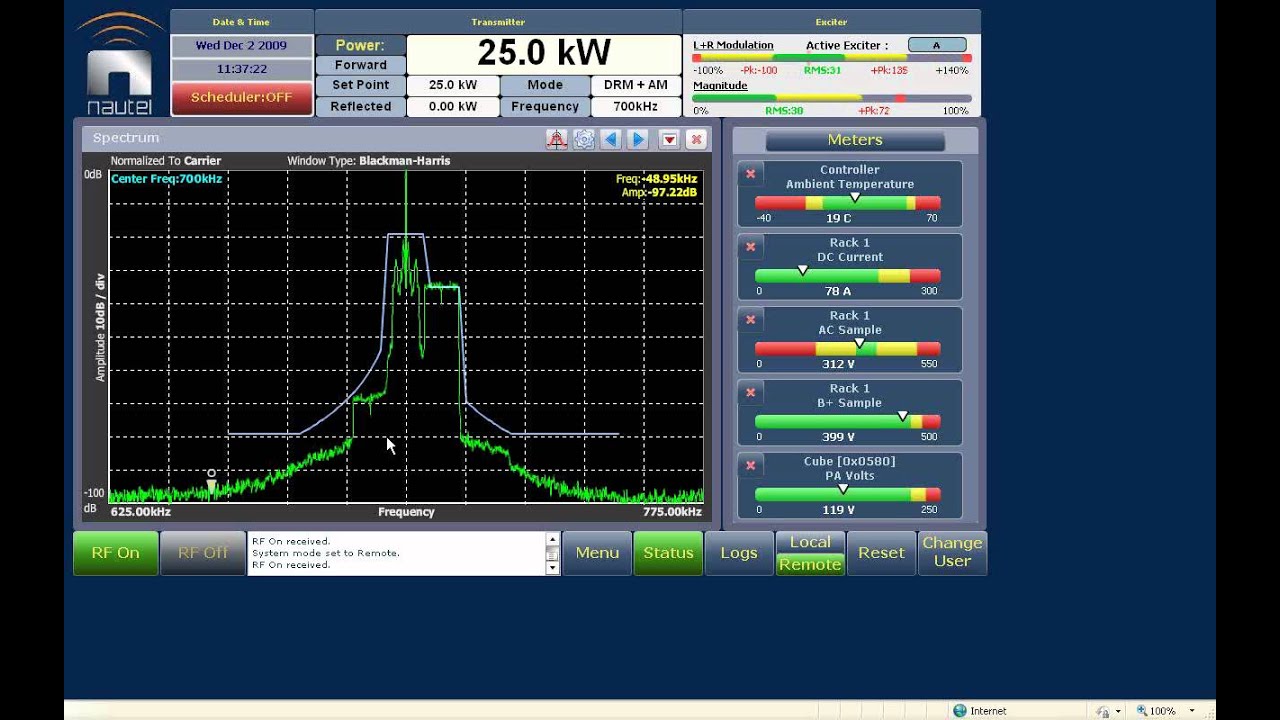 Nautel NX50 Medium Wave running IBOC and DRM live - YouTube
