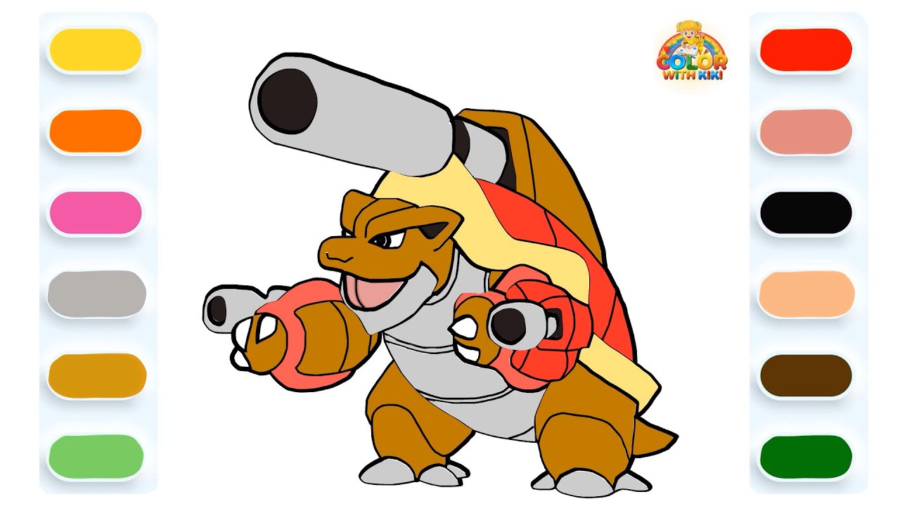 Learn to Draw Mega Blastoise Pokemon - Drawing and Coloring Tutorial ...