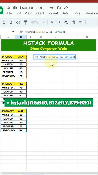 Excel Formula Hacks | Hstack Formula in Google Sheets #shorts #viral # ...