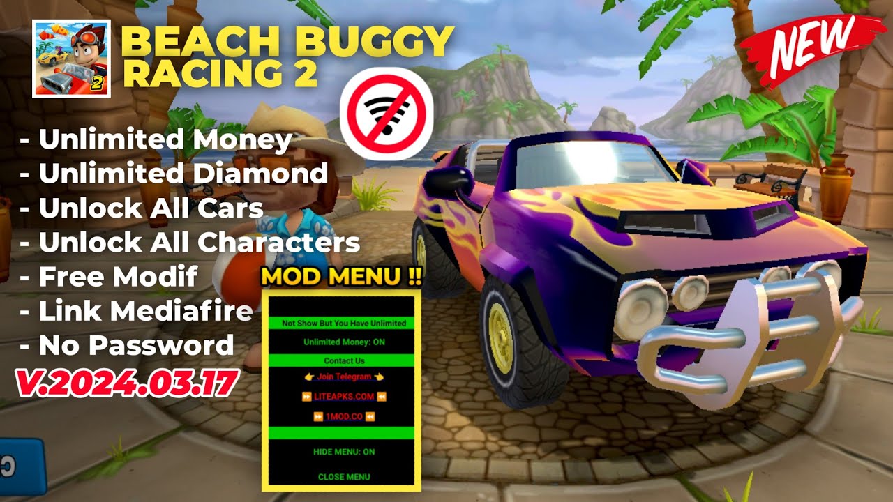 Exclusive Beach Buggy Racing 2 MOD APK V.2024.3.17 Mod Menu Access ...