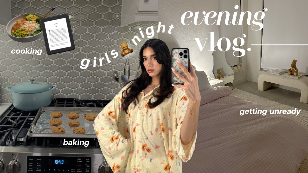 let's have a girls night 🧸☁️ | relaxing evening, good food, baking ...