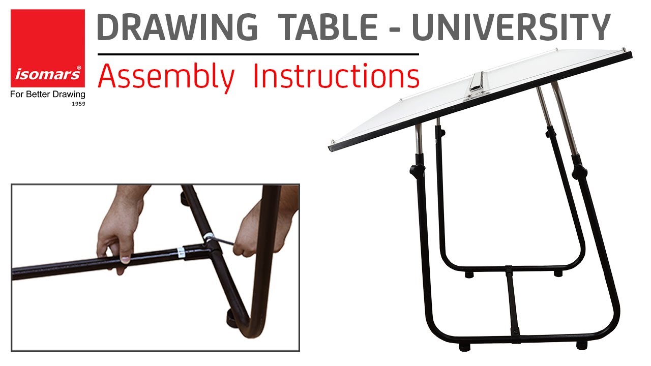 Isomars Drawing Board Table - University | DTU | Assembly Instructions For Drawing & Drafting ...