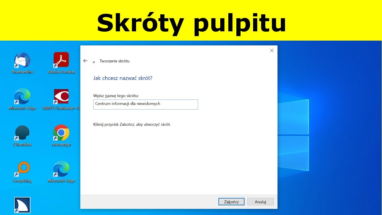 Magia szybkiego dostępu, tworzenie skrótu ulubionej strony na pulpicie ...