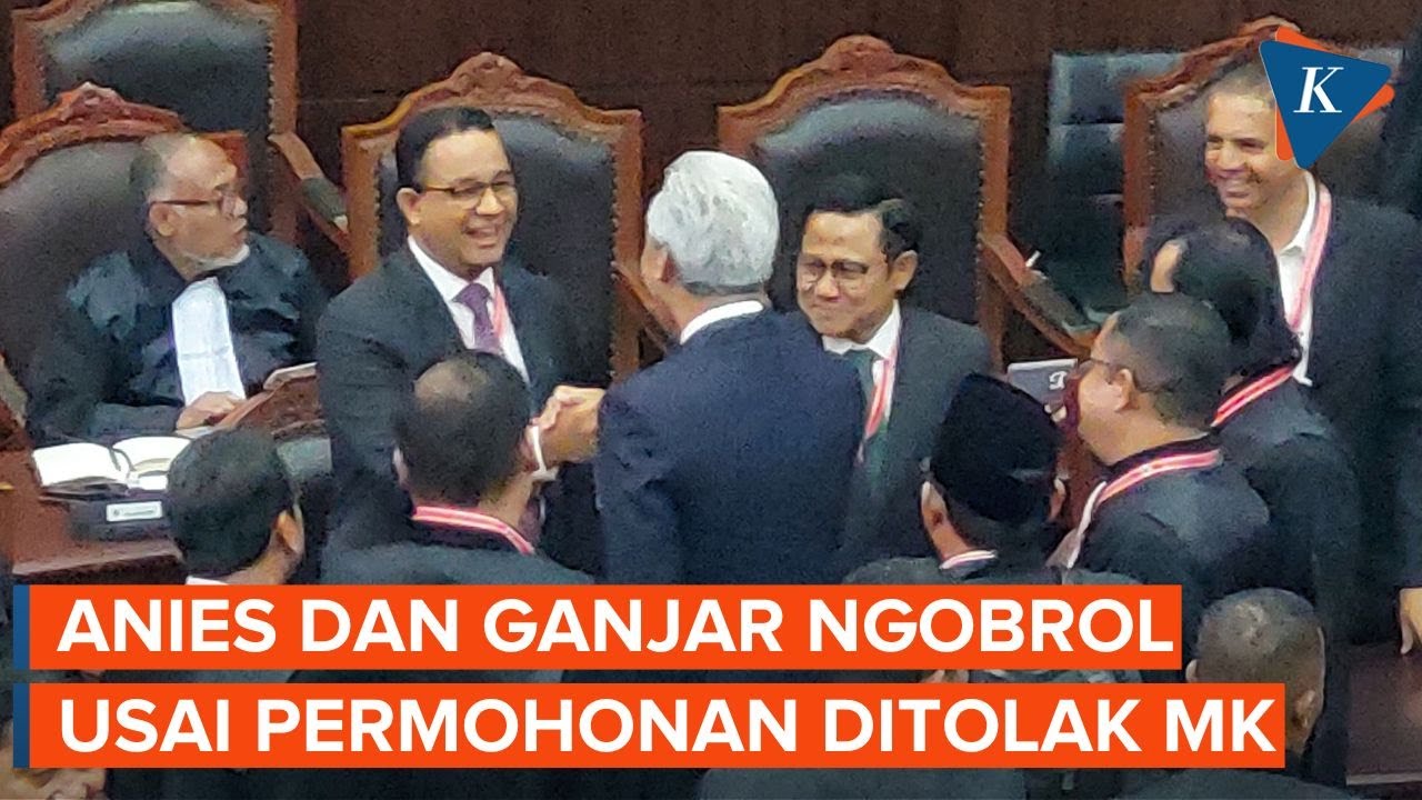 Momen Ganjar-Anies Bersalaman dan Ngobrol Usai Gugatan Mereka Ditolak MK - YouTube