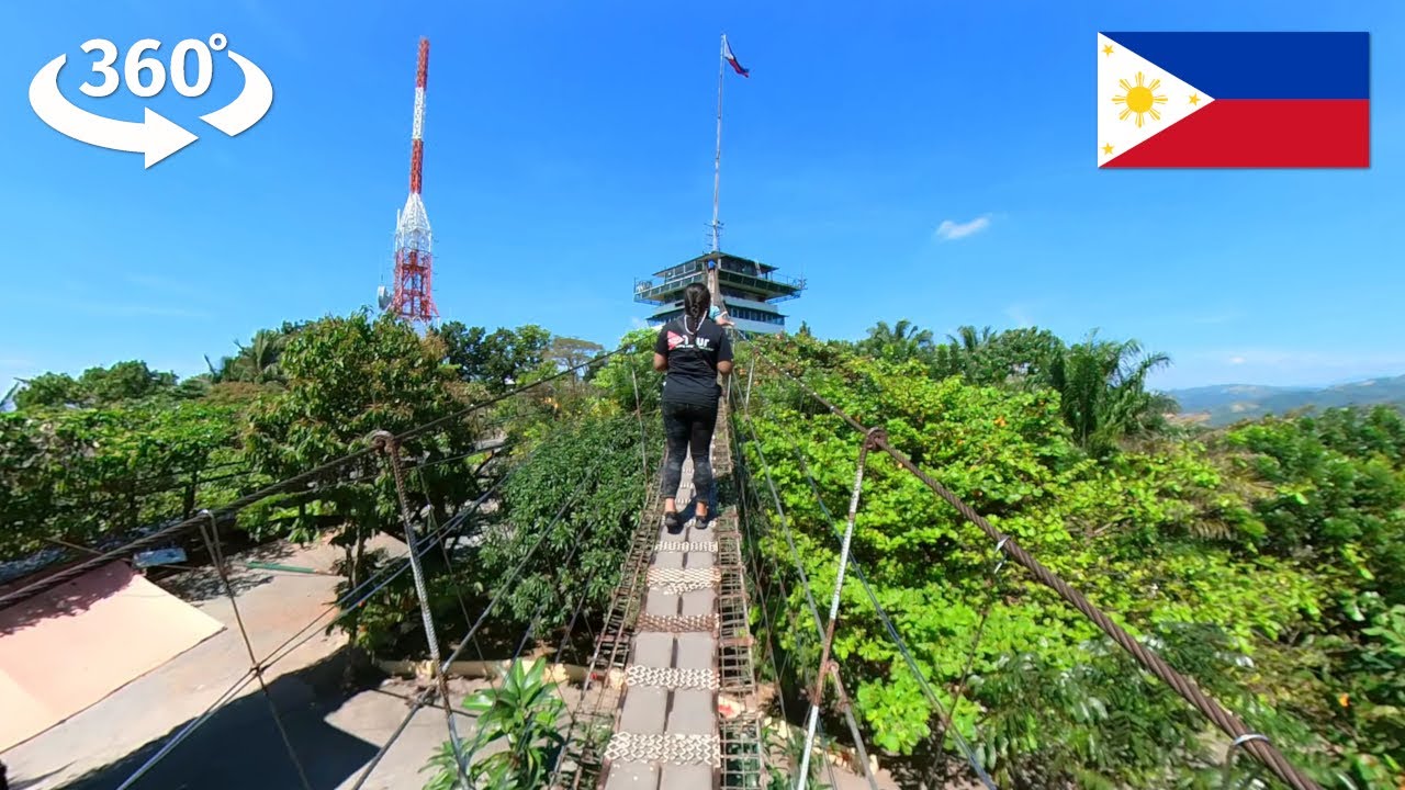 Crossing the Scary Suspension Bridge to 360 View Lookout by Cloud 9 in ...