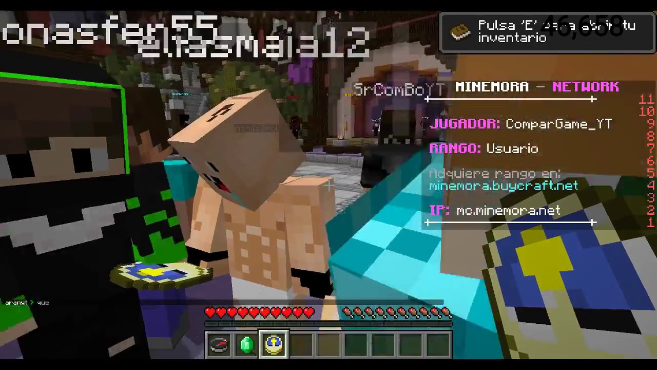 JUGANDO CON COMPARS MINECRAFT NO PREMIUM (mc.minemora.net) - YouTube