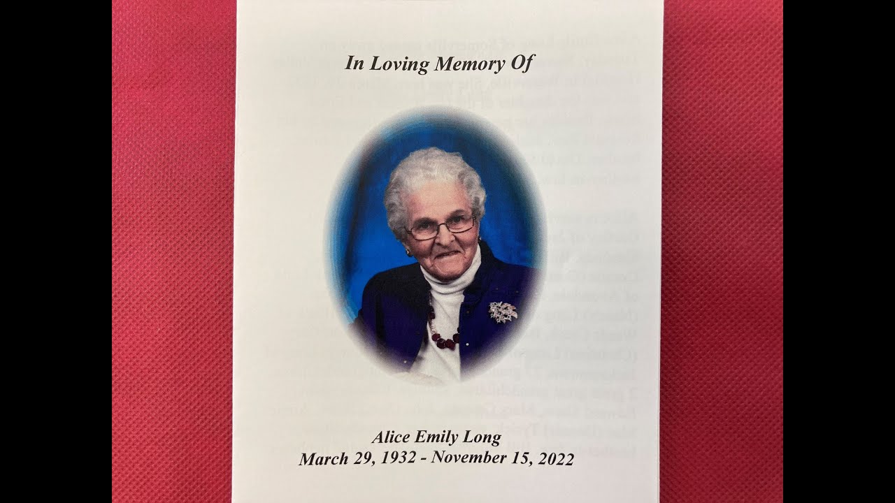 Alice Long Celebration Of Life and Committal - 2022-11-19 - YouTube