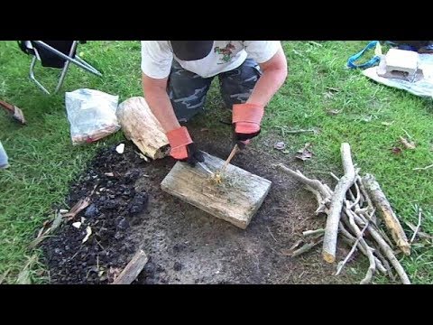 How to start a fire on a windy day (camping and cooking) - YouTube