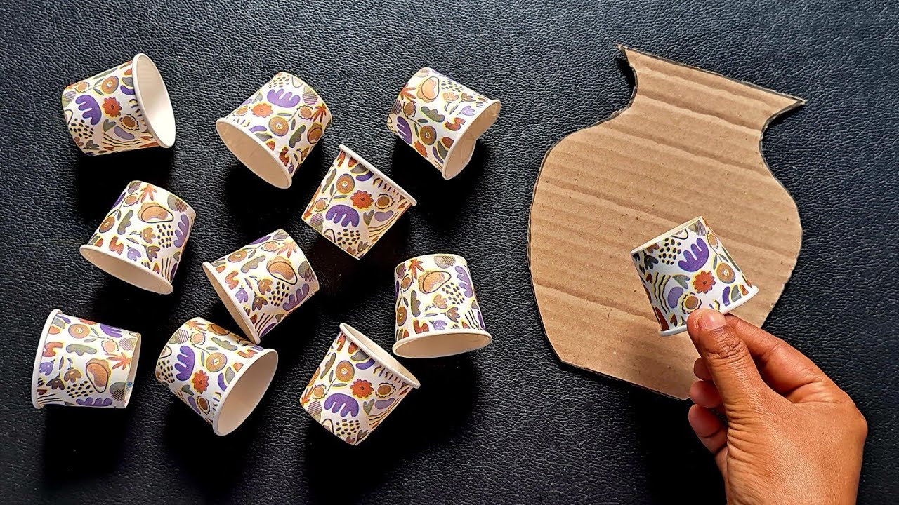 DIY best out of waste paper cup wall hanging craft /wall hanging ...