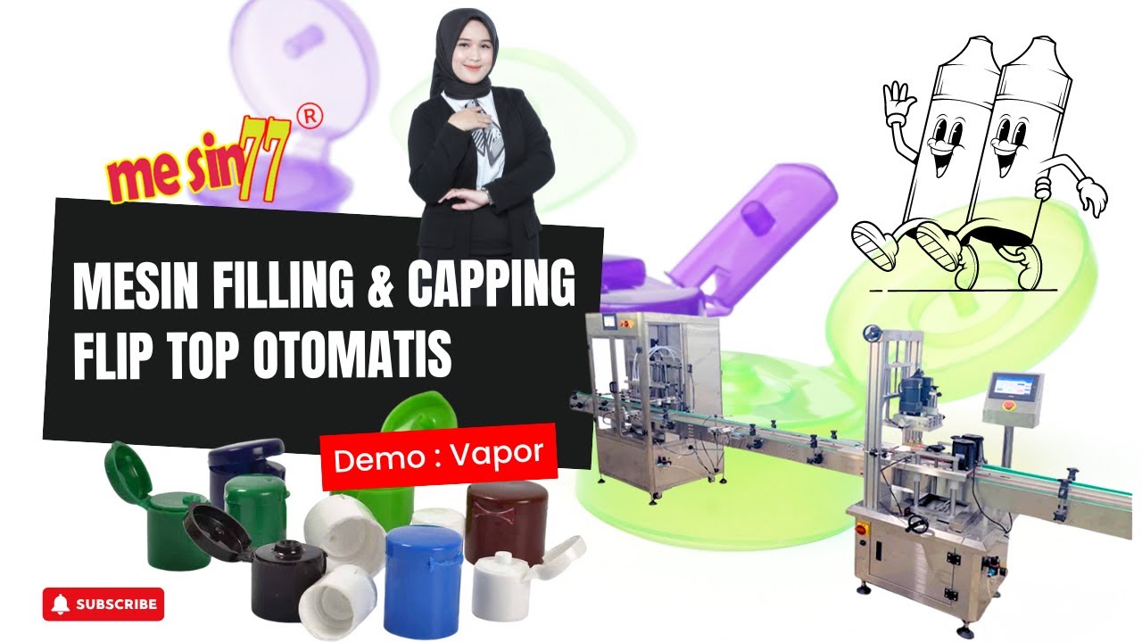 Automatic Filling and Flip Top Capper Machine - MESIN 77 - YouTube