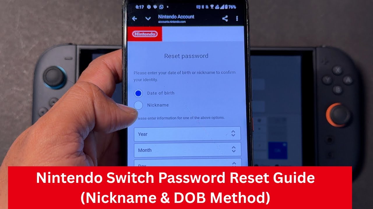 How to Reset Nintendo Switch Password Using Nickname or Date of Birth ...
