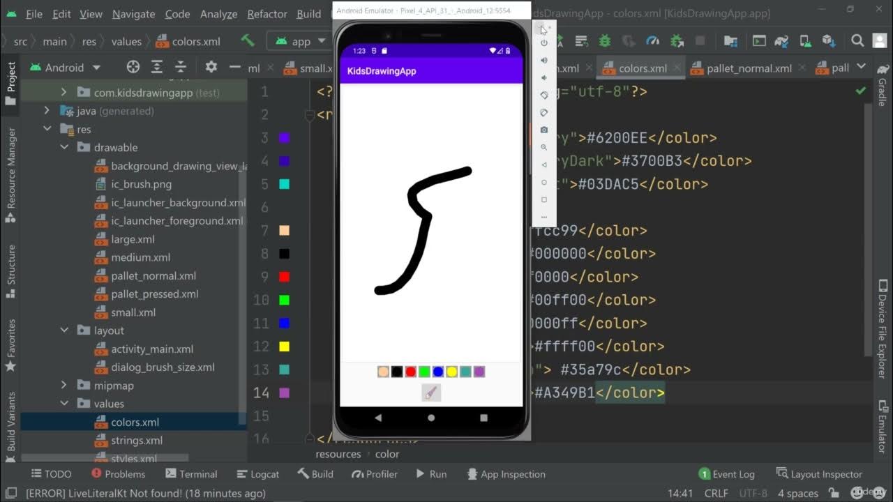 282 - Adding the color pallet using custom drawables that we created - YouTube