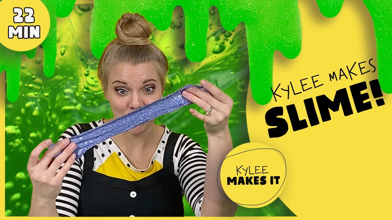 Kylee Makes Slime | First Time Making Slime and Kids Slime Kit Tutorial ...