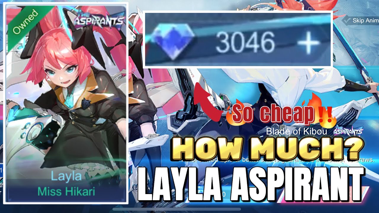 LAYLA MISS HIKARI DRAW‼️How much is mlbb Layla aspirant skin?😻💗 - YouTube