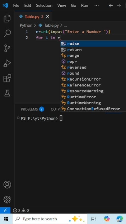 How to Print a Number Table in Python | #Python #Coding #Programming #PythonTutorial # ...