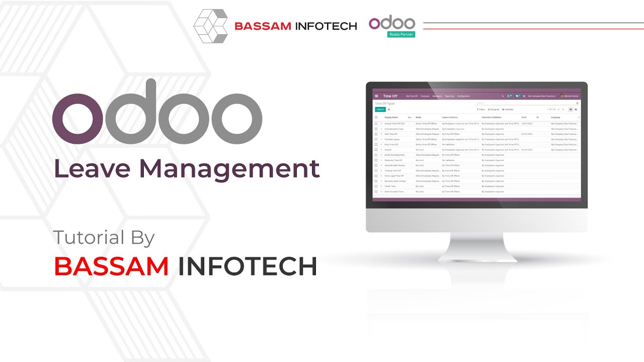 Odoo 14 Leave Types Tutorial | Odoo 14 Time Off | Bassam Infotech ...
