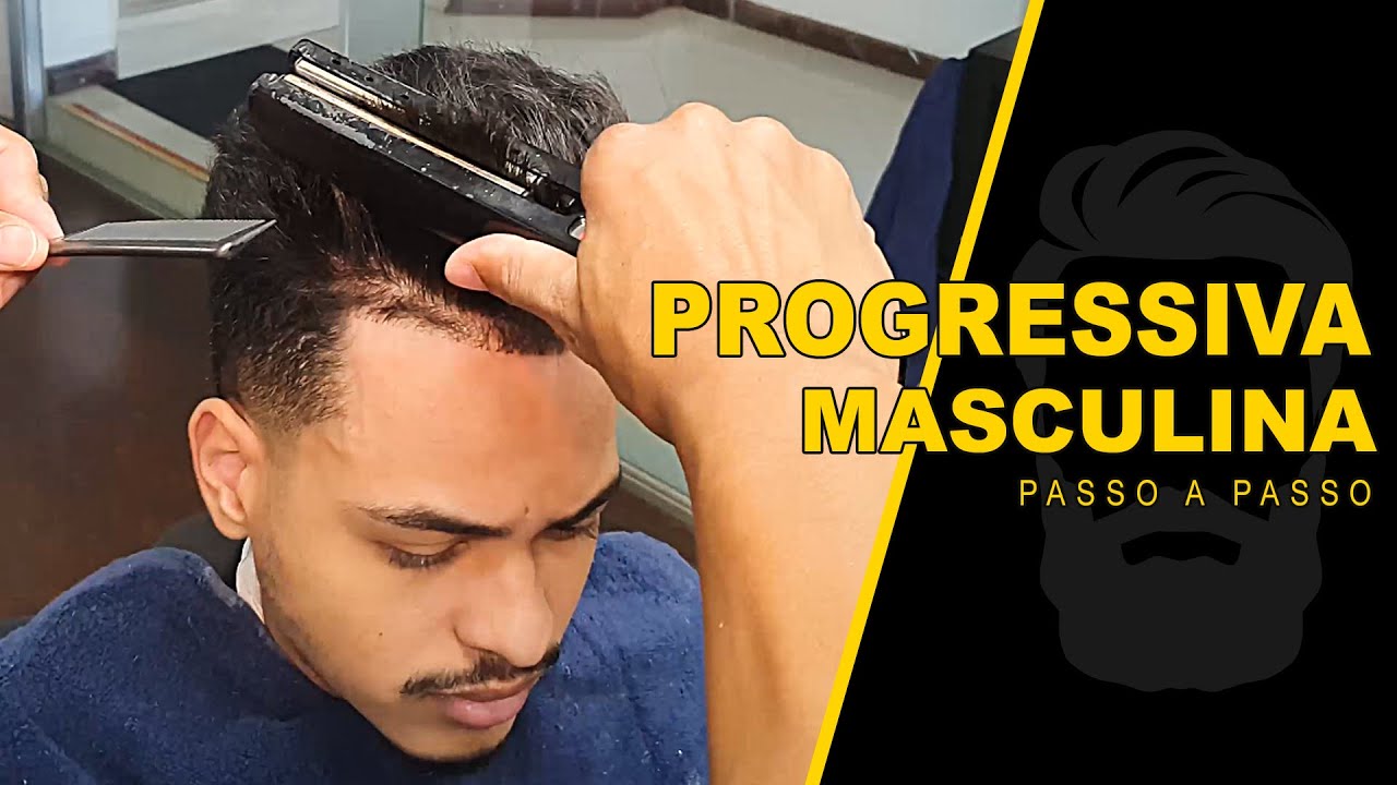 Como Fazer PROGRESSIVA em Cabelo Masculino Curto (Melhor Progressiva ...