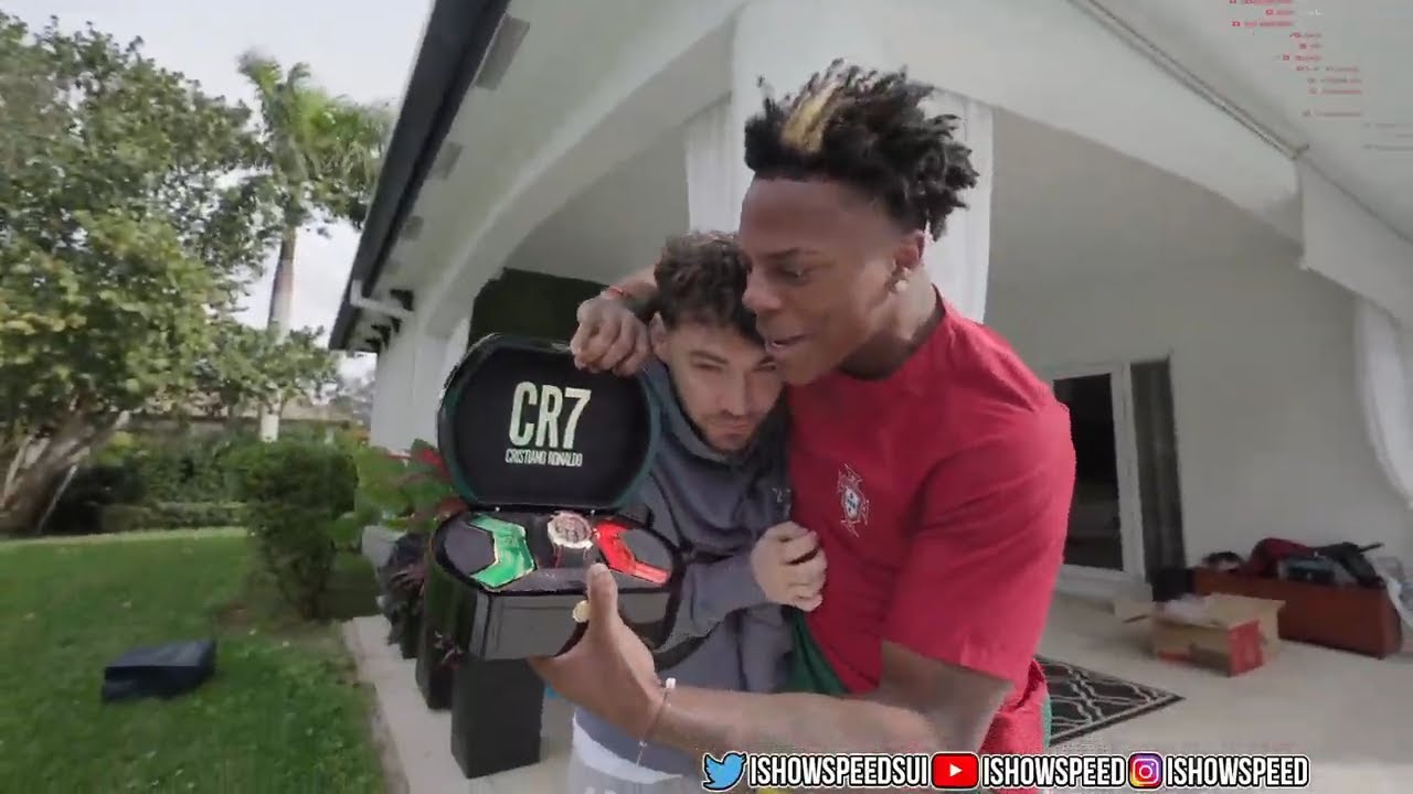 Adin Ross Gifts Speed $500,000 Ronaldo Watch - YouTube