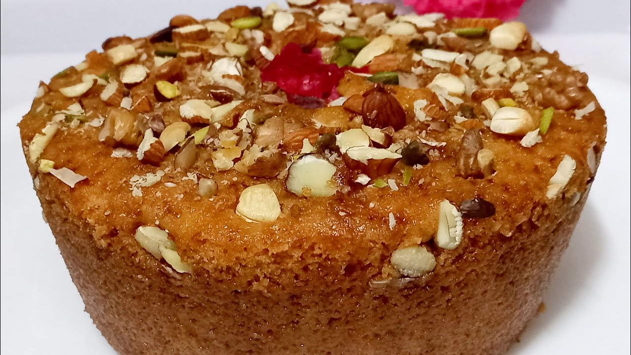 Dry Rawa cake recipe | Dryfruit Sooji cake recipe | No Maida cake ...