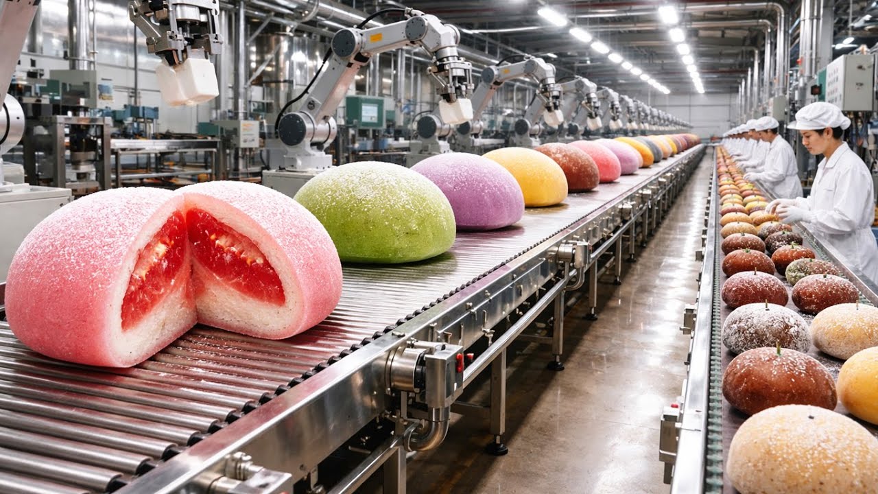 Inside a Modern Mochi Factory: From Glutinous Rice to Soft Mochi | New ...