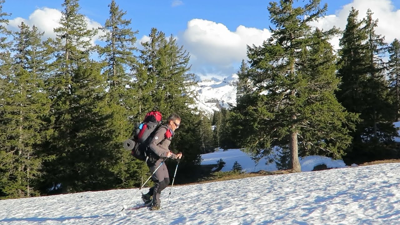 Late spring snowshoe hiking trip - YouTube