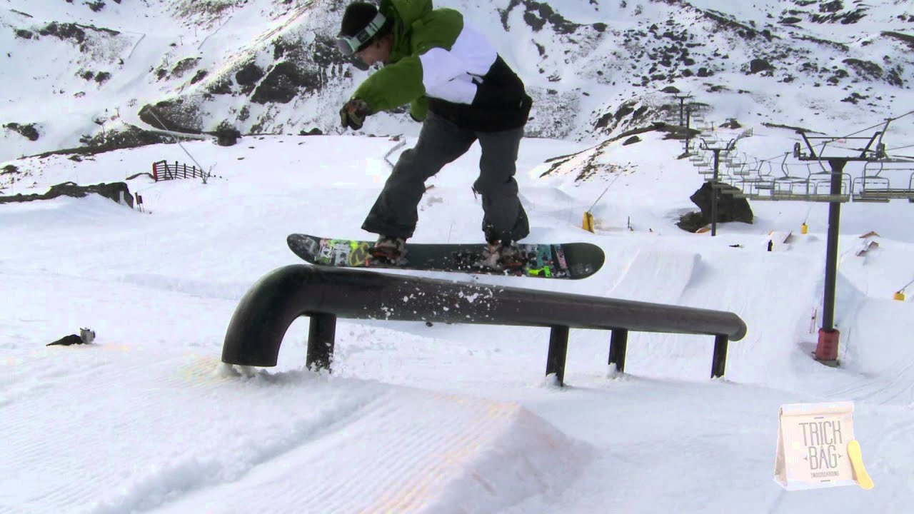 53. Backside 180 to 5050 to Backside 180 (Goofy) | Trick Bag Snowboarding. - YouTube
