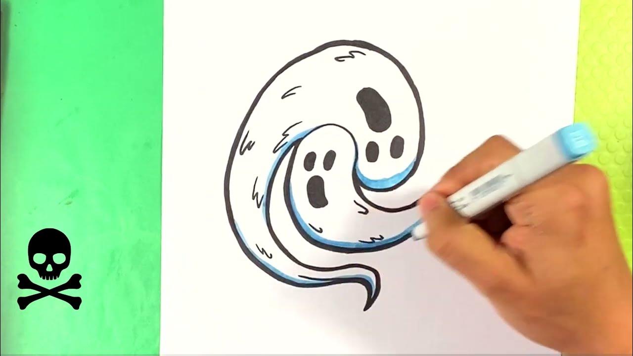 EASY How to Draw GHOSTS SWIRLING - Halloween Drawings - YouTube