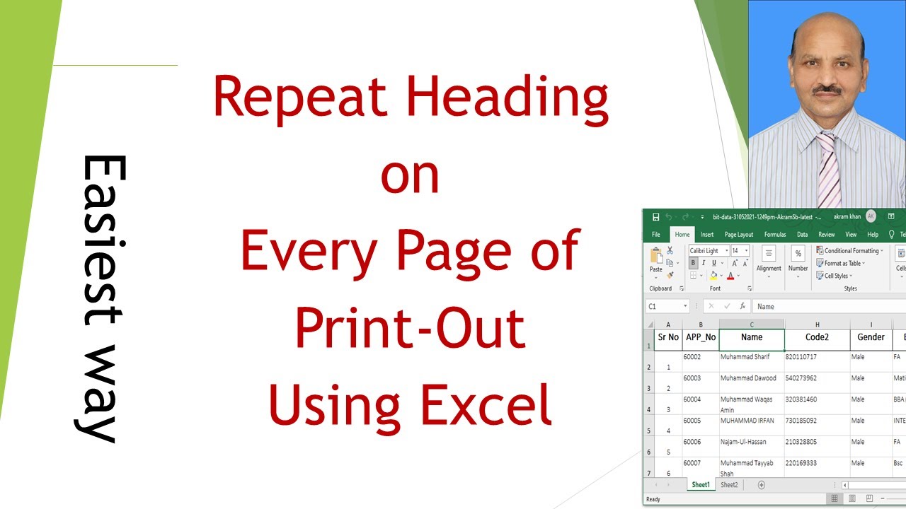 Print Heading On Every Page In Excel YouTube Print Heading On Every Page In Excel YouTube